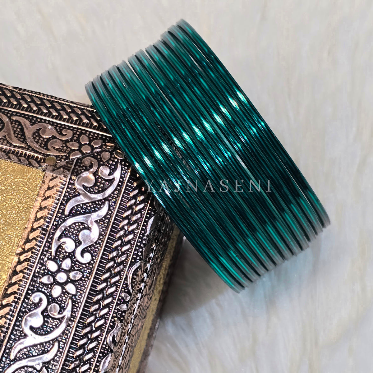 Metallic Bangles - Teal – Yajnaseni