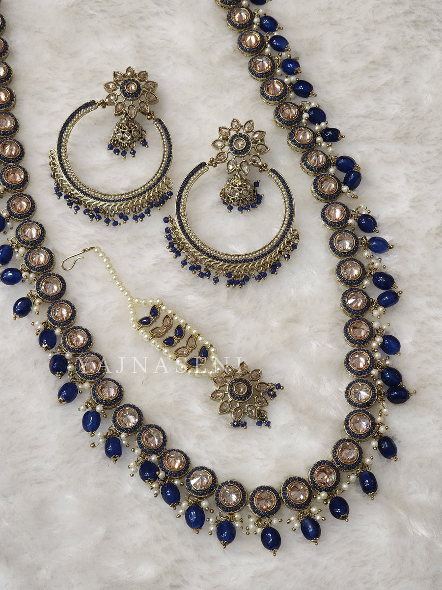 ZOYA necklace set - Dark Blue – Yajnaseni