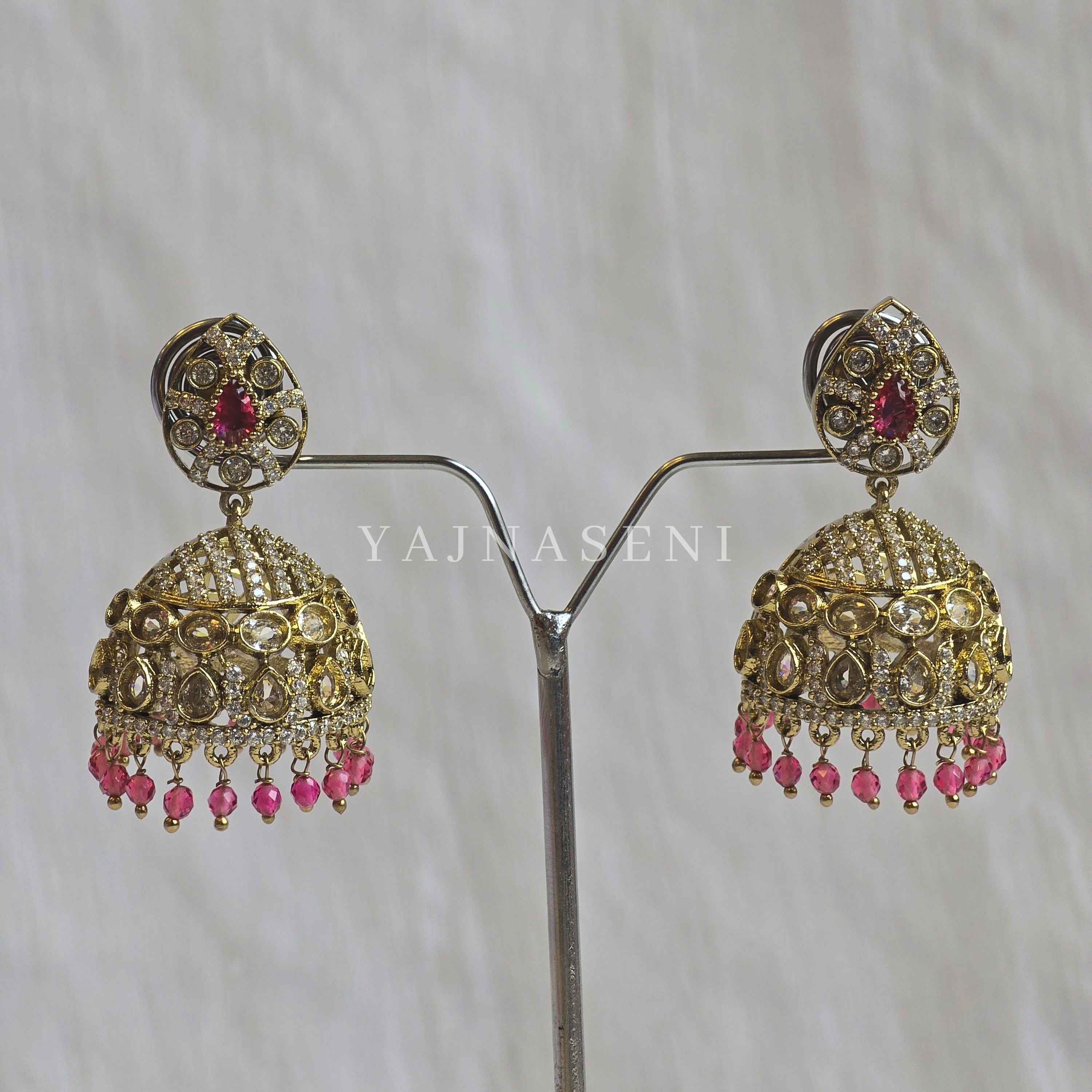 DAVINA Jhumka (Ruby) – Yajnaseni